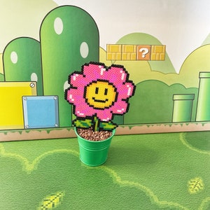 Smiley Face Flower Pixel Video Game Plant | Video Game Decor | Desk ...