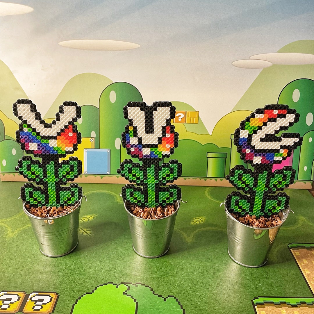 Large Rainbow Mario Piranha Plant | Video Game Decor | Desk Plant ...