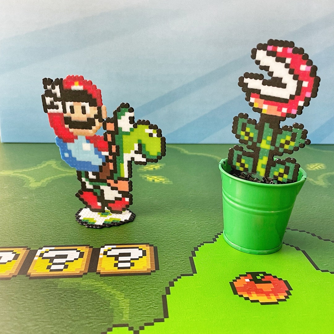 Mario and Yoshi With Piranha Plant Combo Video Game Decor - Etsy