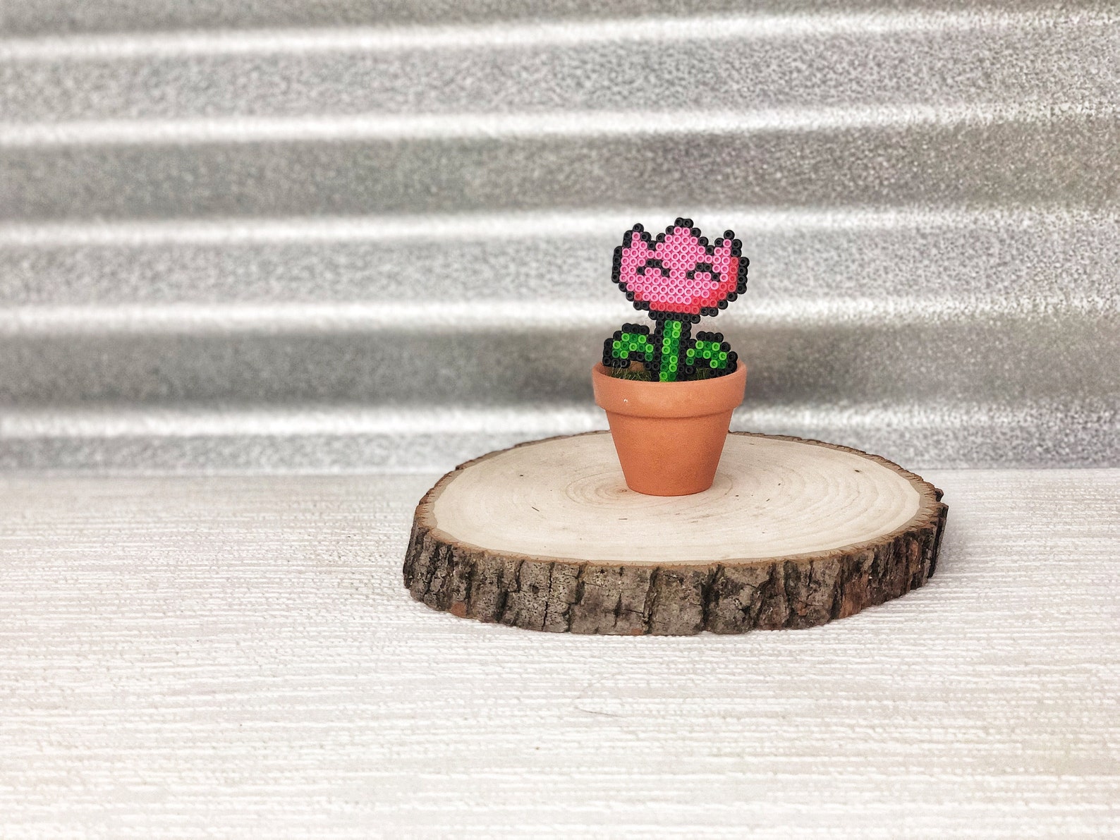 Retro Super Mario Flowers With Grass | Mario Plant | Video Game Decor ...
