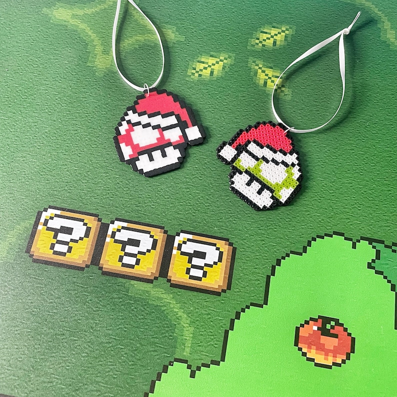 Super Mario Santa Christmas Decorations Nerdy Tree Ornaments - Etsy