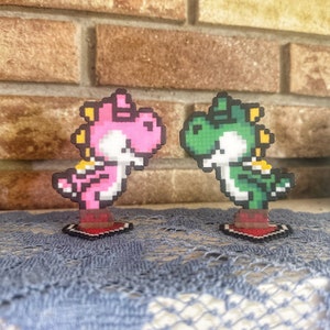 Kissing Yoshi Couple | Video Game Decor | Valentines 8 Bit Art | Mario ...
