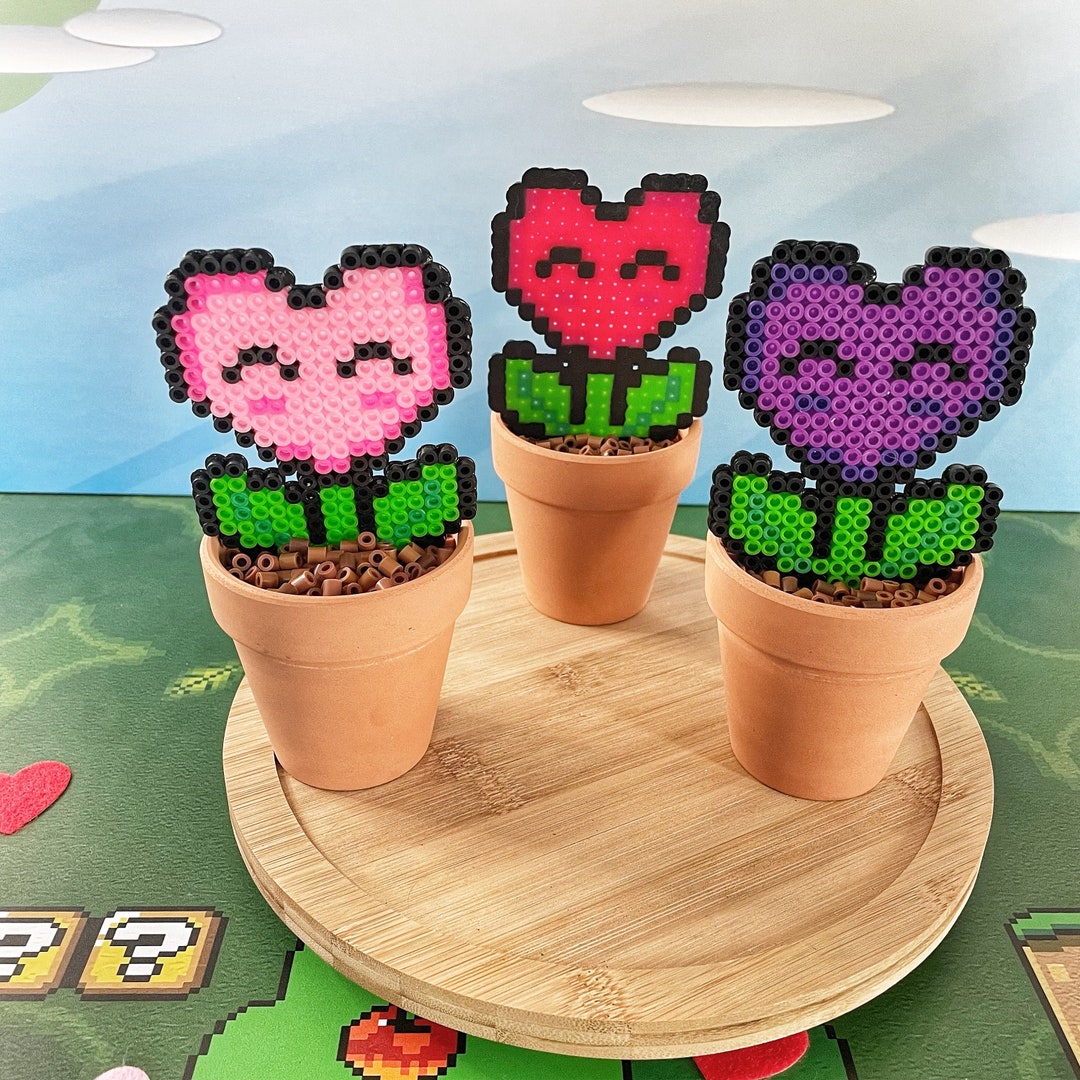 Large Retro Mario Video Game Flower | Video Game Decor | Desk Plant ...