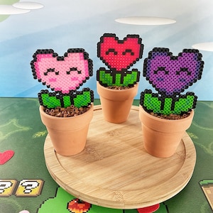 Large Retro Mario Video Game Flower | Video Game Decor | Desk Plant ...