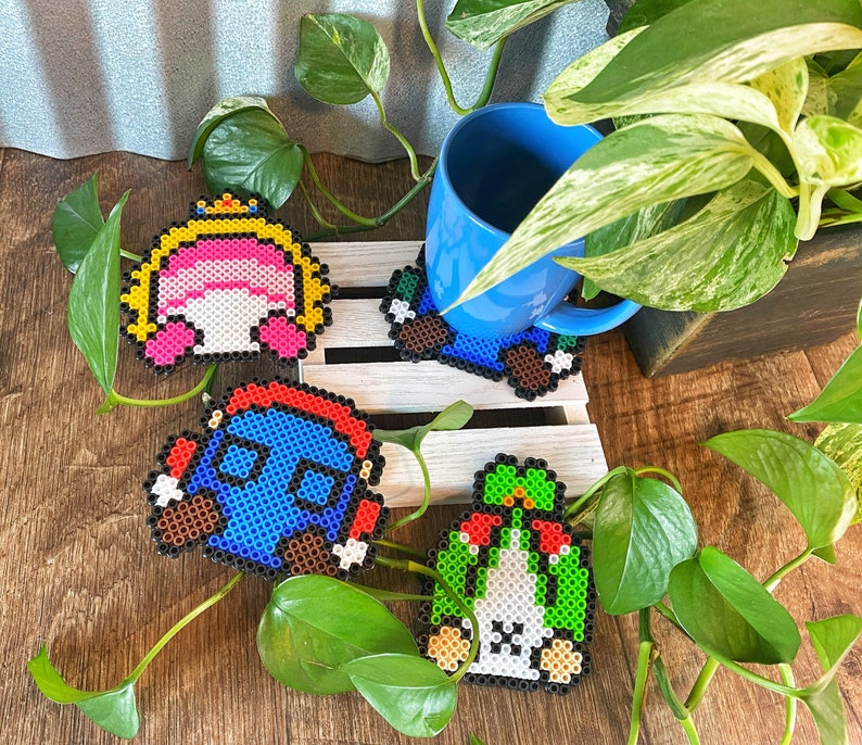 Super Mario Coaster Set Nintendo Gift Geeky Coasters - Etsy