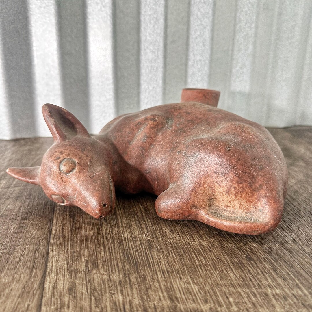 Colima Style Pottery Dog, Mexican Red Ware, Terra Cotta Sleeping Dog ...