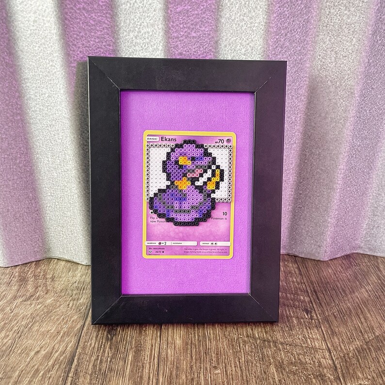 Ekans Pokemon Pixel Art Reclaimed Perler Bead Painting - Etsy