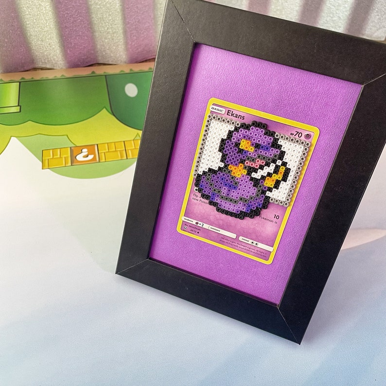Ekans Pokemon Pixel Art Reclaimed Perler Bead Painting - Etsy