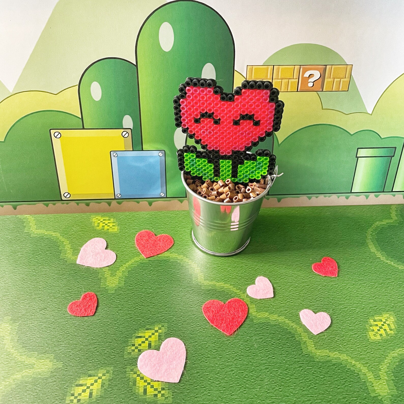 Large Retro Super Mario Potted Flowers | Video Game Decor | Valentines ...