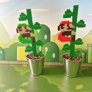 Large Retro Mario and Luigi Plant | Video Game Decor | Desk Plant ...