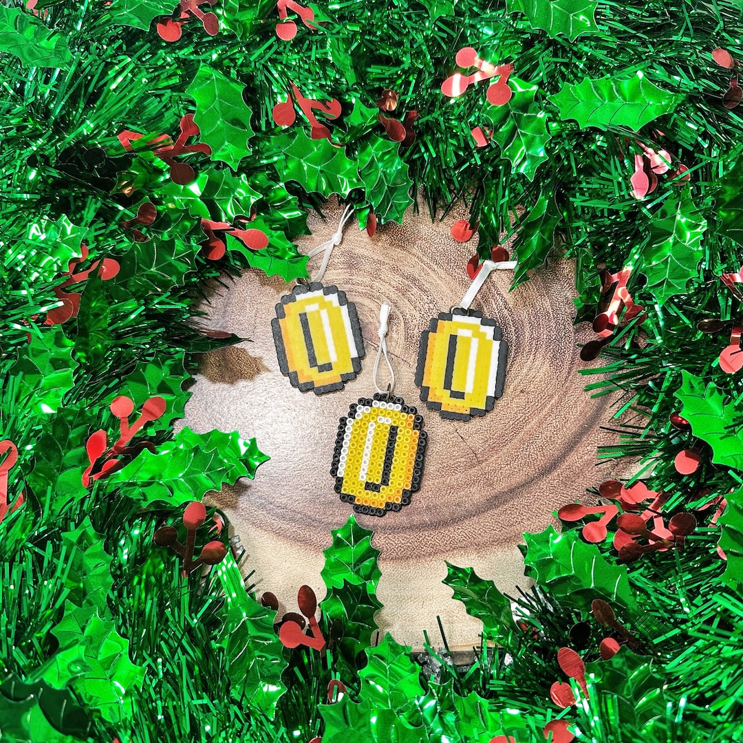 Super Mario Gold Coins Christmas Decoration | Nerdy Tree Ornament ...