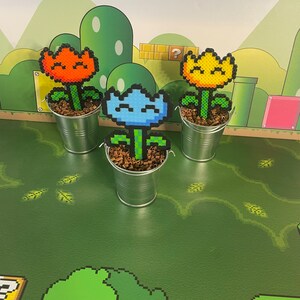 Large Retro Super Mario Flowers | Video Game Decor | Desk Plant | Game ...