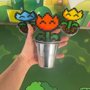 Large Retro Super Mario Flowers | Video Game Decor | Desk Plant | Game ...