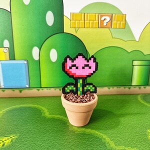 Retro Super Mario Bros Cute Flowers | Video Game Decor | Potted Faux ...