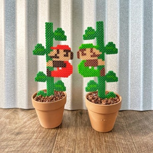 Large Retro Mario and Luigi Plant | Video Game Decor | Desk Plant ...