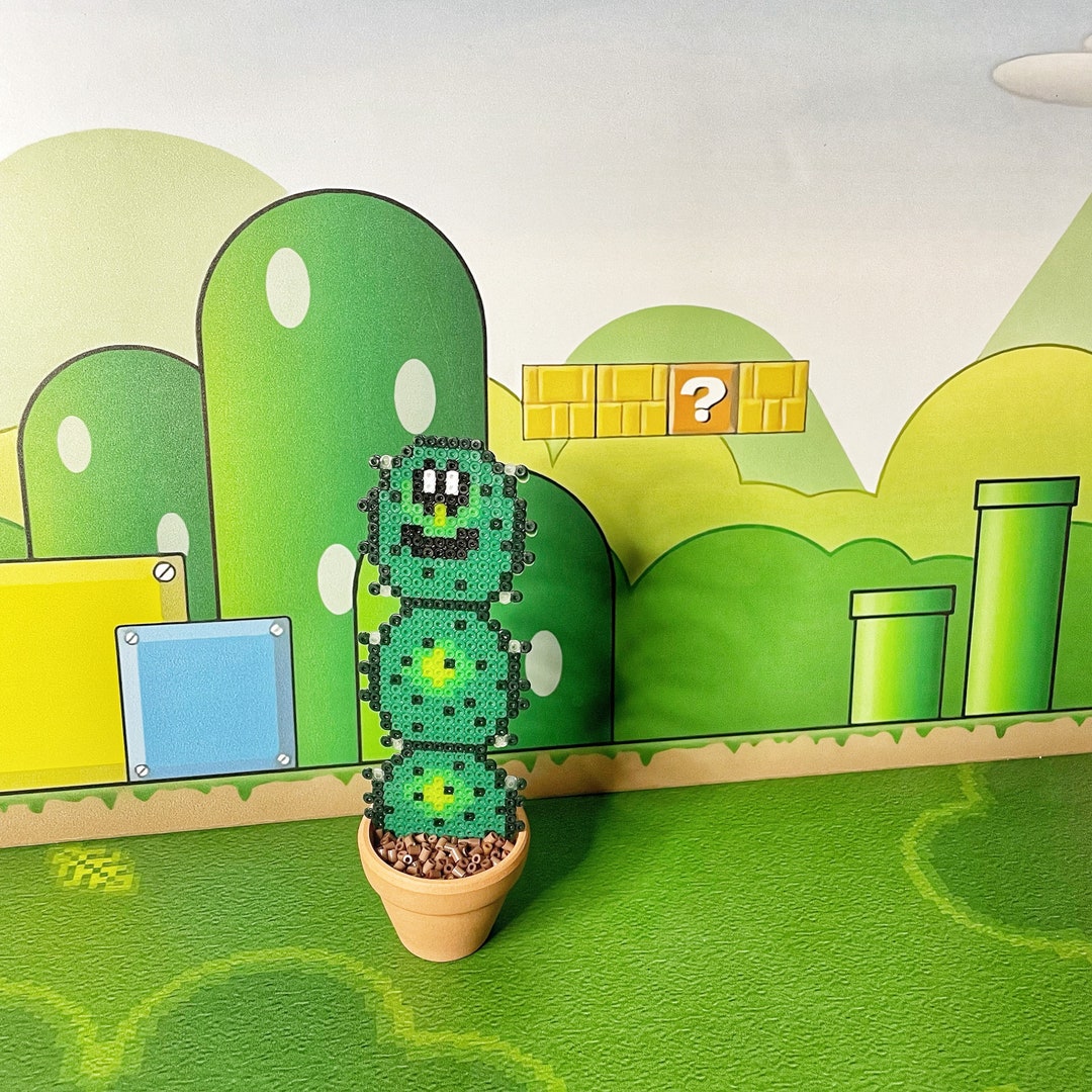 Retro Super Mario Cactus Pokey Plant | Video Game Art | Desk Plant ...