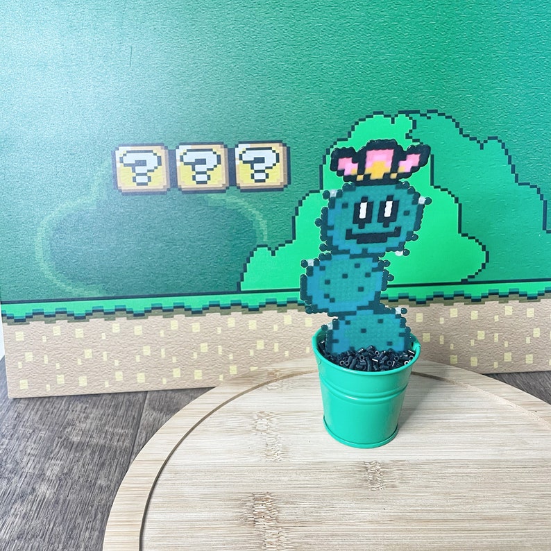 Super Mario Cactus Pokey Character in Warp Tube | Video Game Art | Game ...