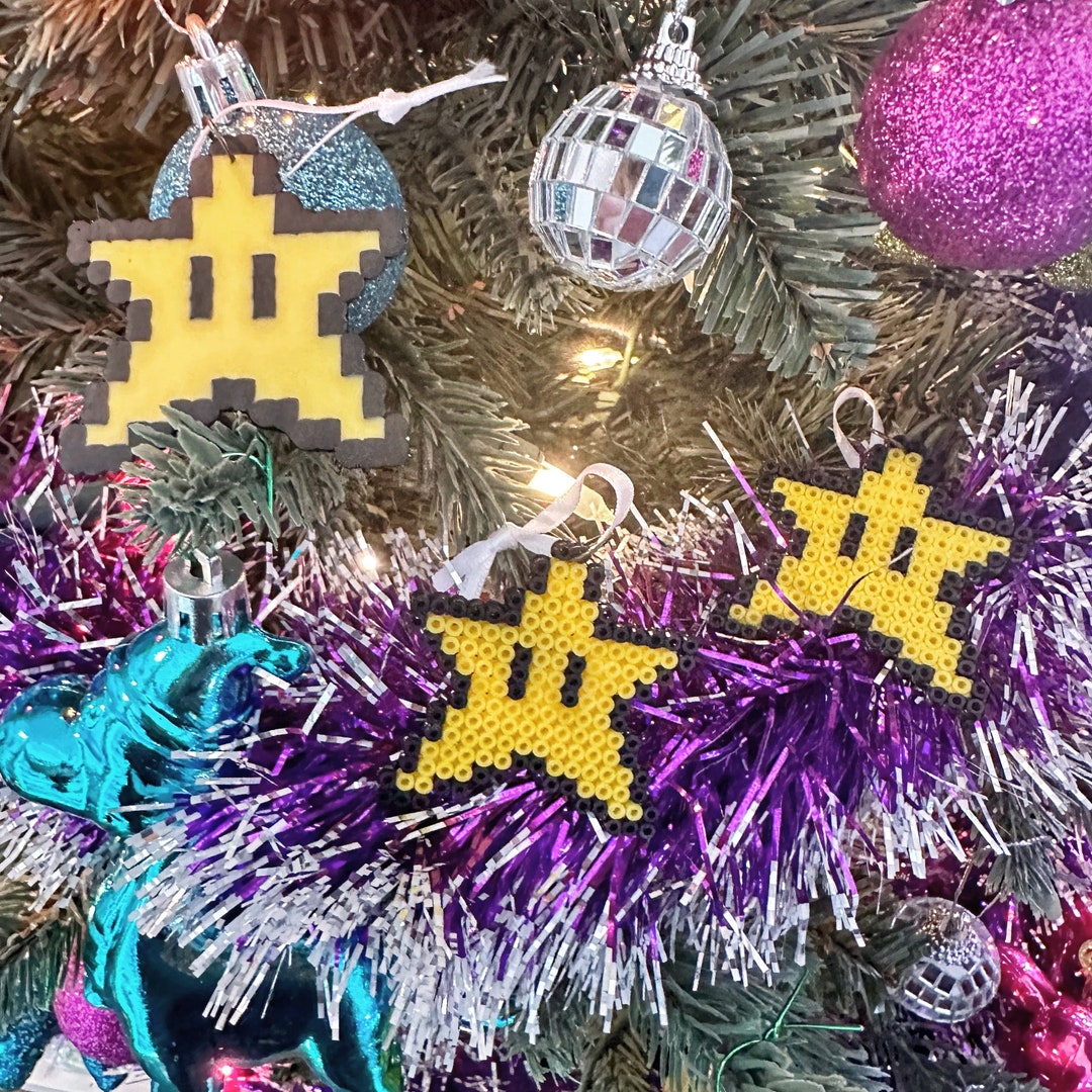 Super Mario Stars Christmas Decoration | Nerdy Tree Ornament | Video ...