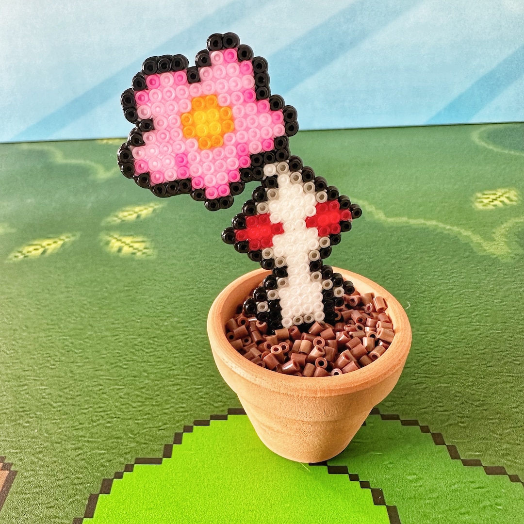 White Pikmin Flower Gamer Decor | Video Game Decor | Game Room Decor ...