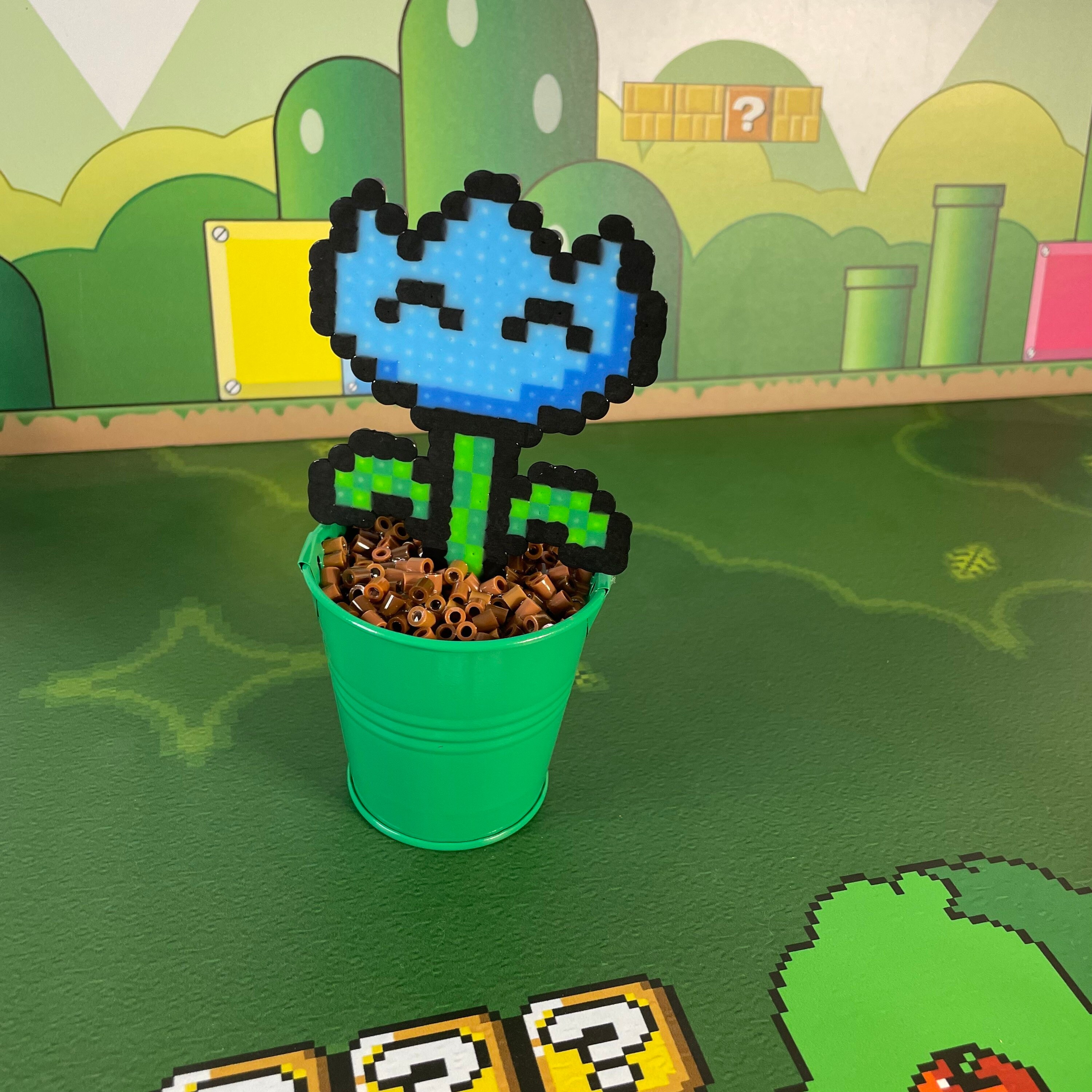Large Retro Mario Video Game Flower | Video Game Decor | Desk Plant ...