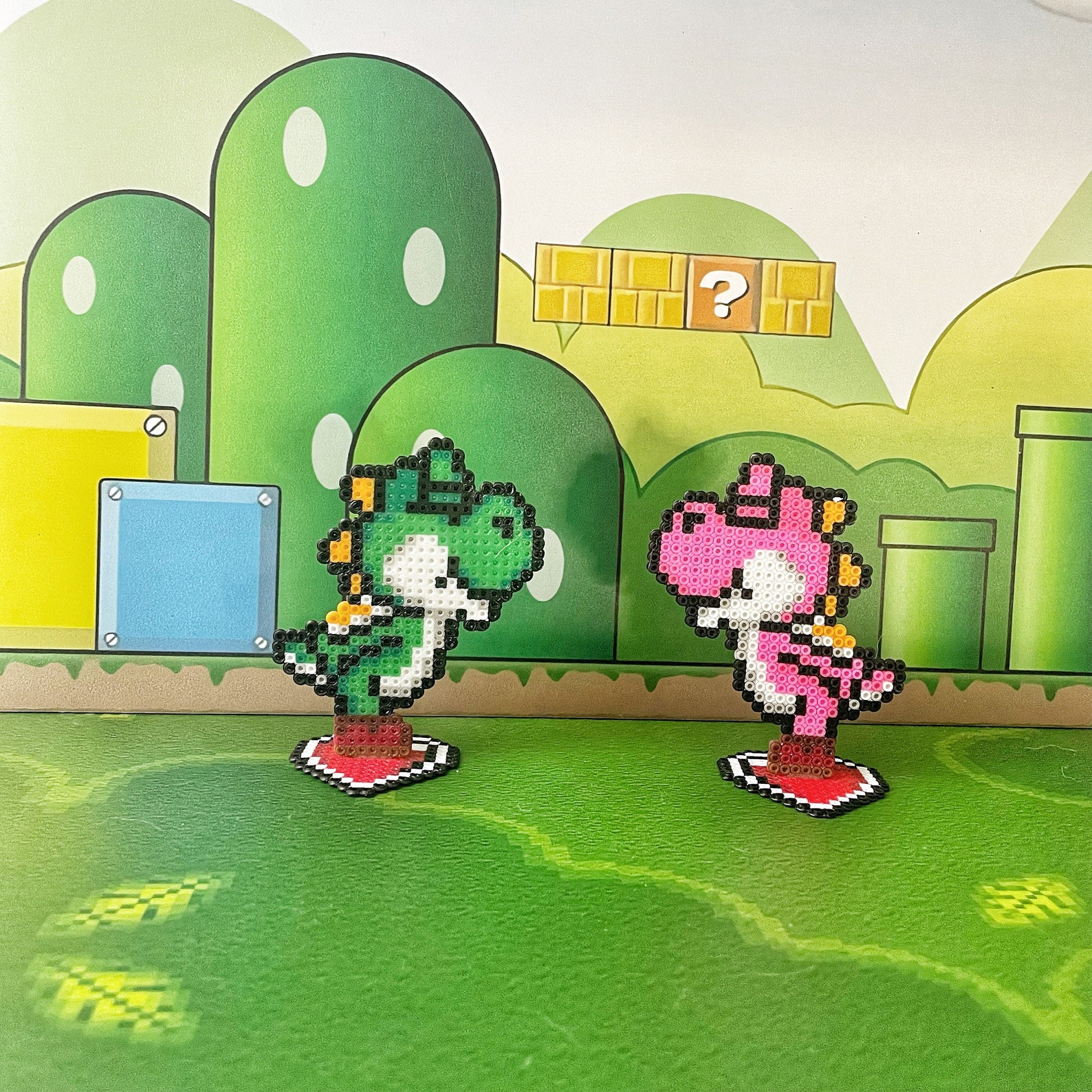 Kissing Yoshi Couple Video Game Decor Valentines 8 Bit Art - Etsy