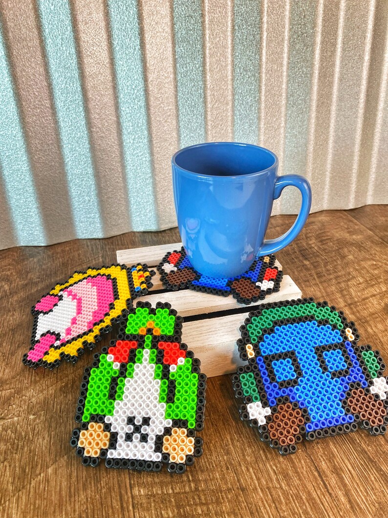 Super Mario Coaster Set Nintendo Gift Geeky Coasters | Etsy