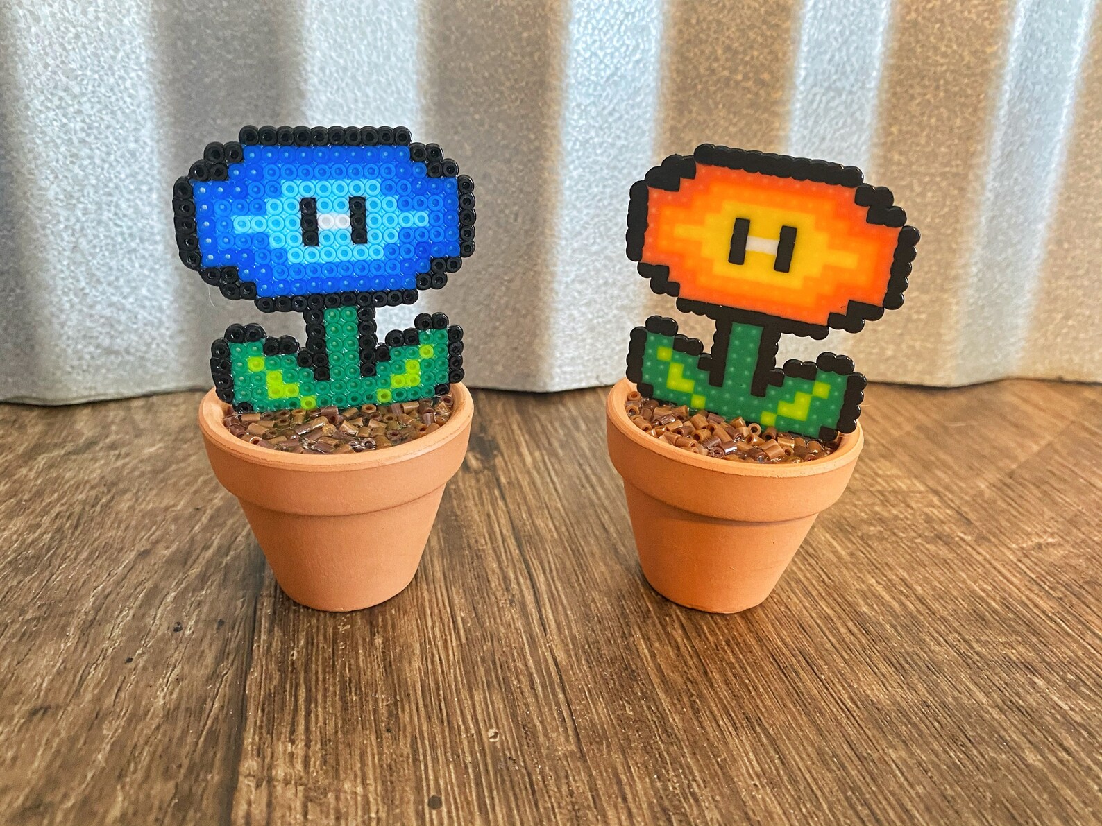 Fire and Ice Mario Flowers Mario Plant Video Game Decor potted Faux ...