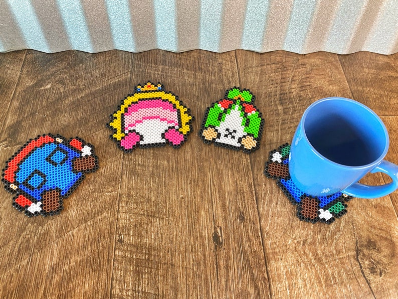 Super Mario Coaster Set Nintendo Gift Geeky Coasters | Etsy