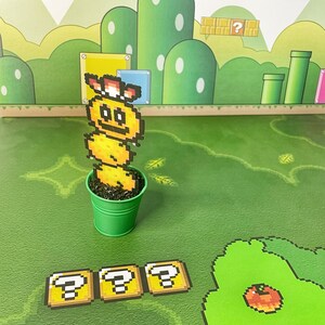 Super Mario Cactus Pokey Character in Warp Tube | Video Game Art | Game ...