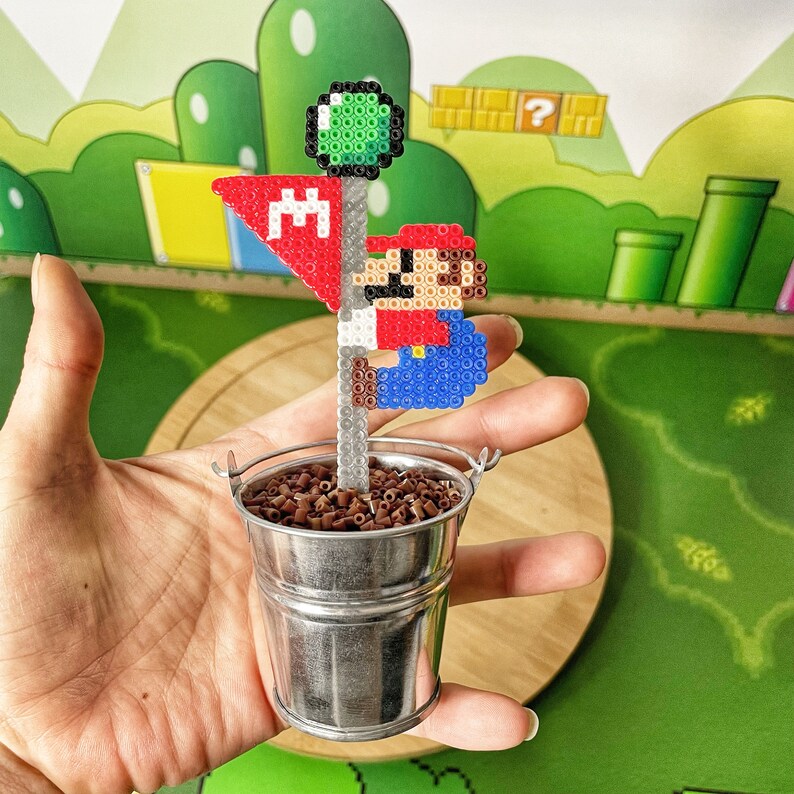 Super Mario Climbing Flagpole Video Game Decor Desk Plant - Etsy