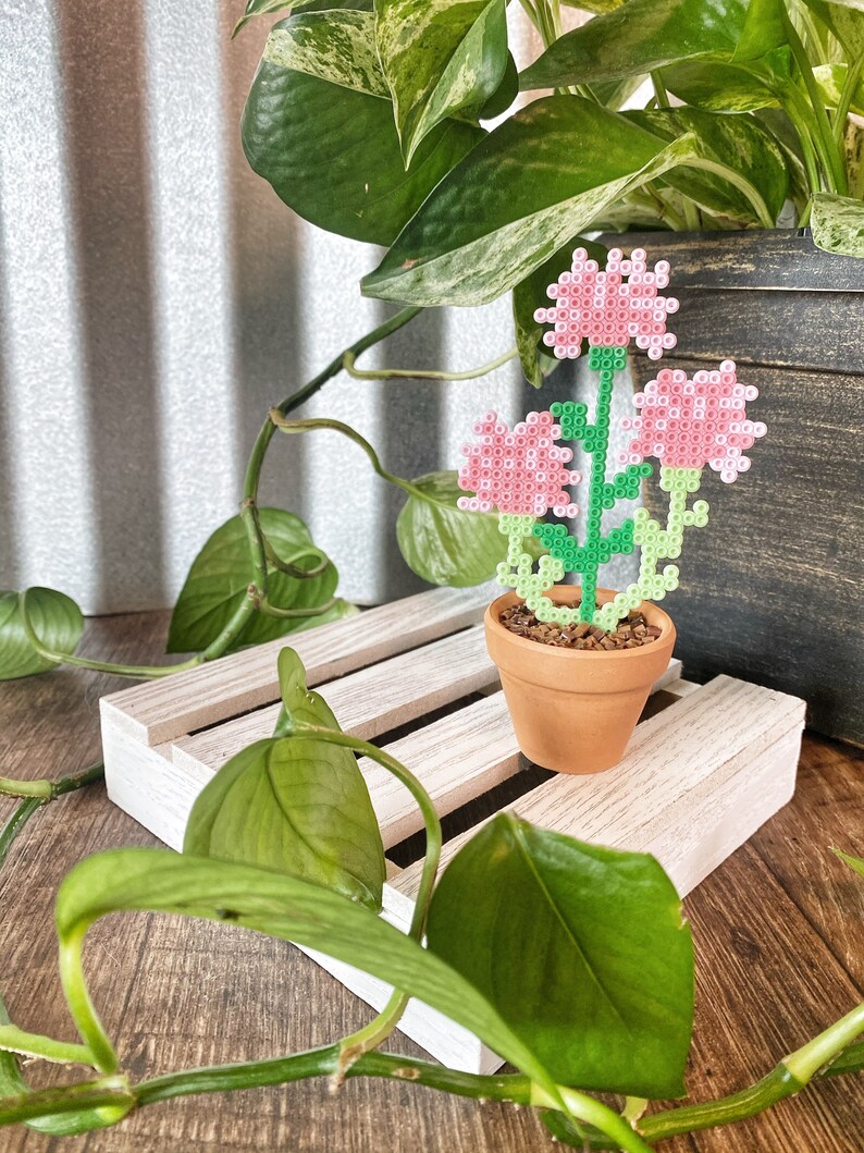 Blooming Pink Thistle Pixel Plant Office Decor Desk Plant - Etsy