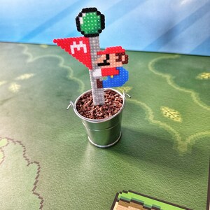 Super Mario Climbing Flagpole | Video Game Decor | Desk Plant | Game ...