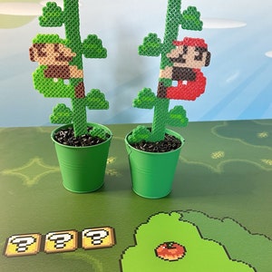 Large Retro Mario and Luigi Plant | Video Game Decor | Desk Plant ...