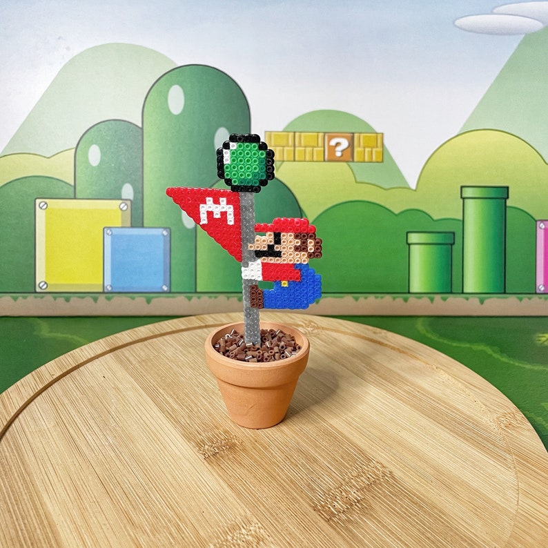 Super Mario Climbing Flagpole Video Game Decor Desk Plant - Etsy