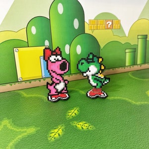 Kissing Yoshi Birdo Couple | Video Game Decor | Valentines 8 Bit Art ...