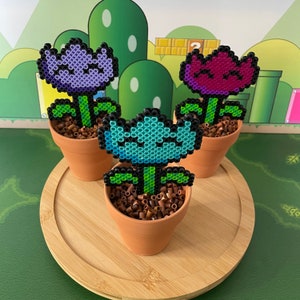 Large Retro Super Mario Potted Flowers | Video Game Decor | Desk Plant ...