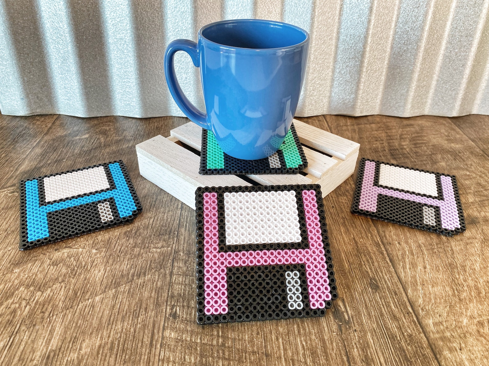 Floppy Disk Coasters Pixel Art Perler Beads Coasters 8 Bit Home Decor ...