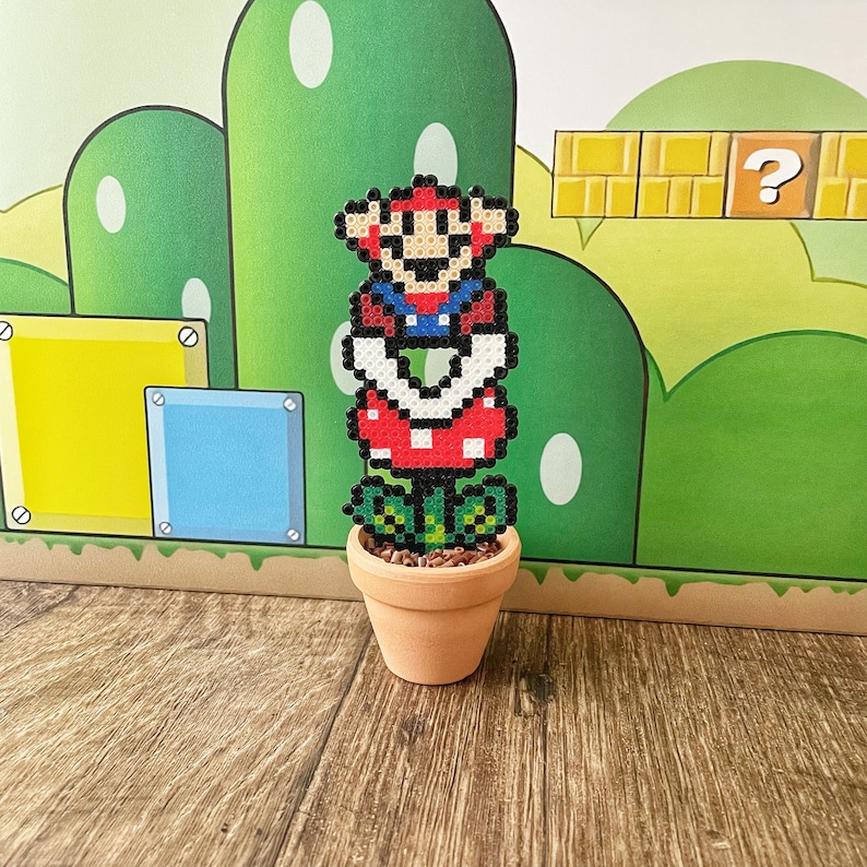Retro Mario and Luigi Plants | Video Game Decor | Desk Plant | Game ...