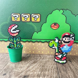 Mario and Yoshi With Piranha Plant Combo Video Game Decor - Etsy