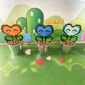 Large Retro Mario Video Game Flower | Video Game Decor | Desk Plant ...