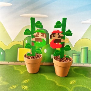 Large Retro Mario and Luigi Plant | Video Game Decor | Desk Plant ...