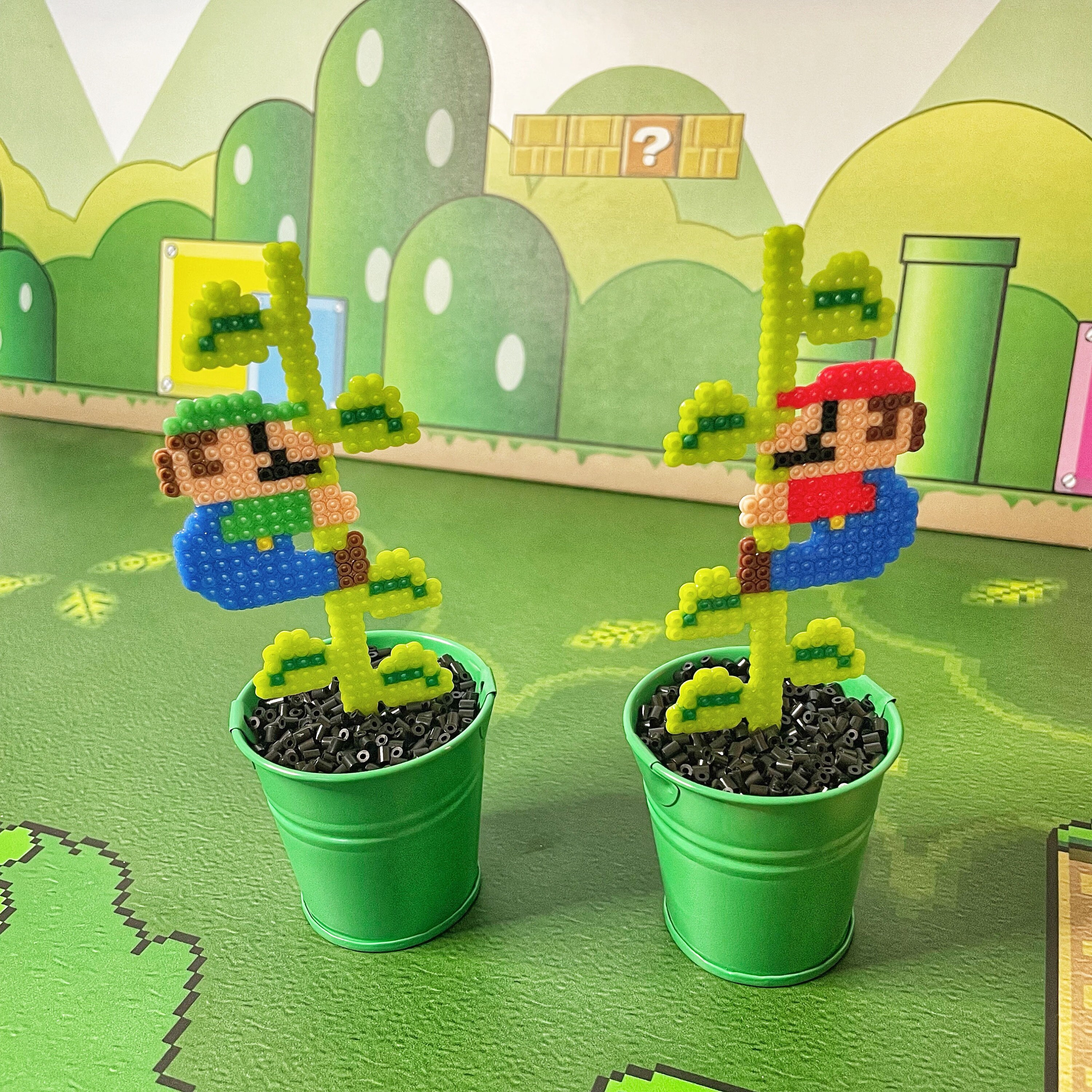 Mario and Luigi Vine Plants | Video Game Decor | Desk Plant | Game Room ...
