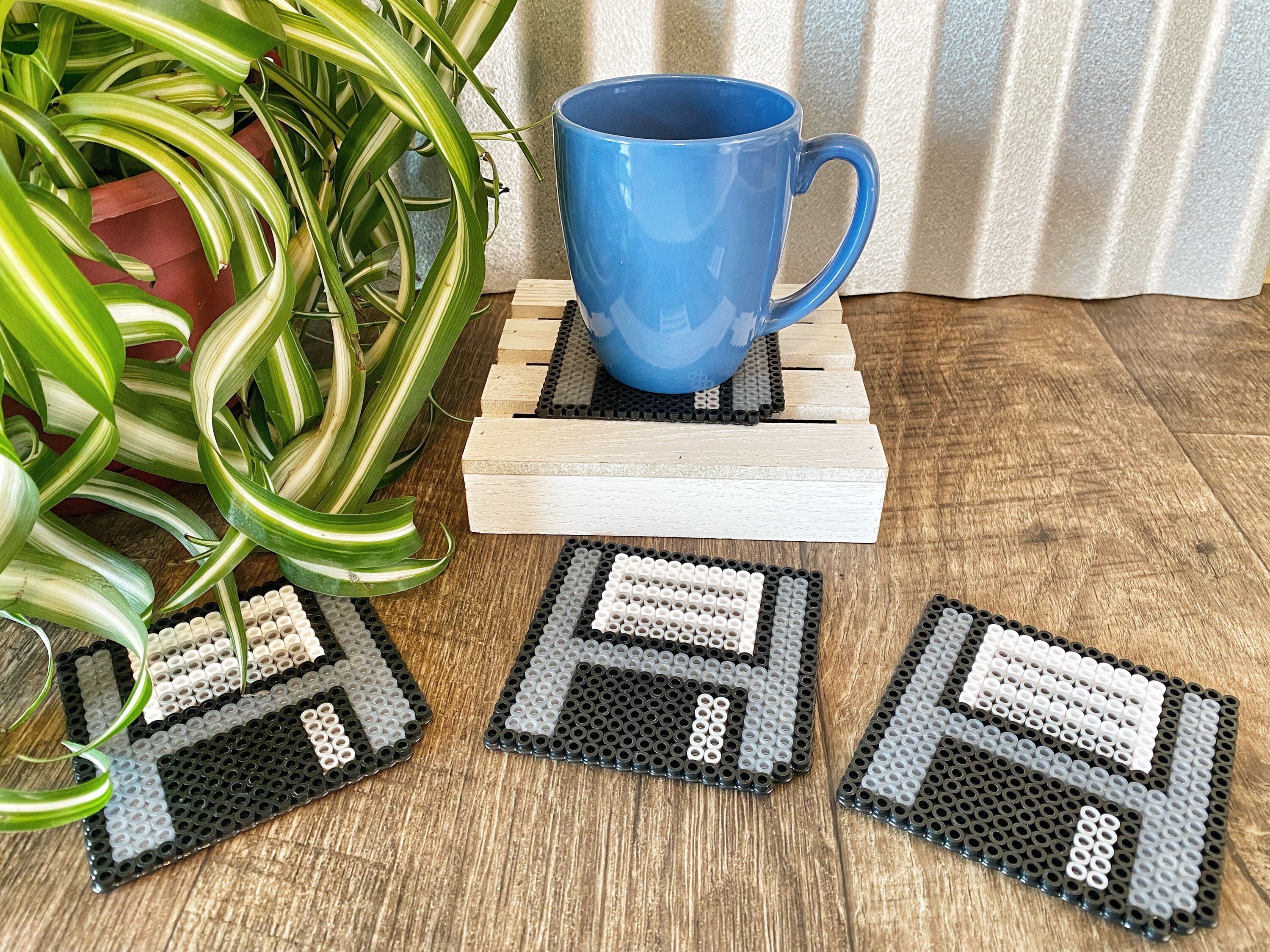 Floppy Disk Coasters: Pixel Art Perler Beads, Retro 8-bit Decor - Etsy