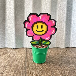 Smiley Face Flower Pixel Video Game Plant | Video Game Decor | Desk ...