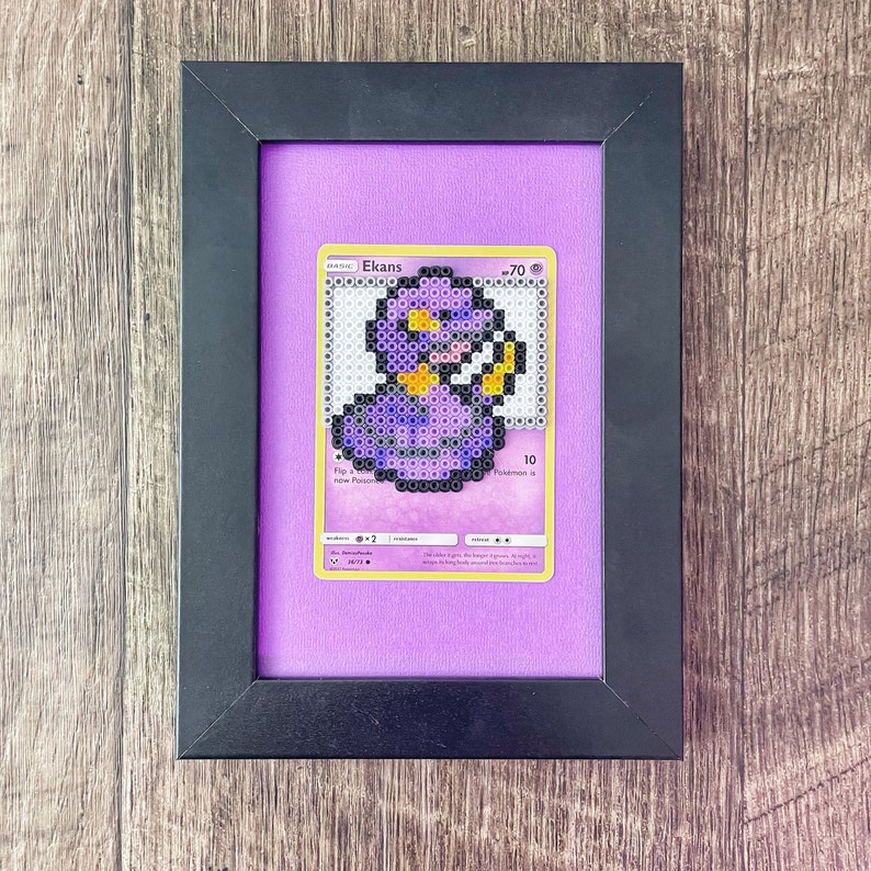 Ekans Pokemon Pixel Art Reclaimed Perler Bead Painting - Etsy UK