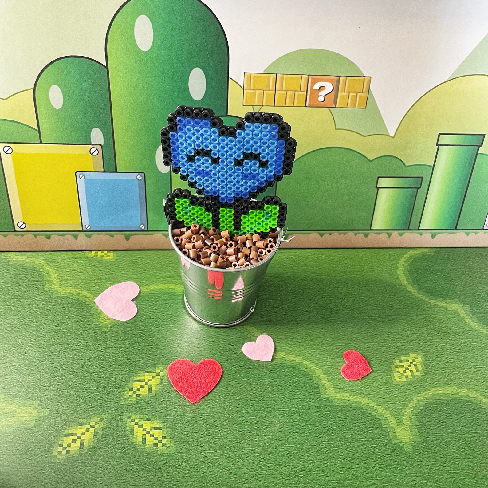 Large Retro Mario Video Game Flower | Video Game Decor | Desk Plant ...