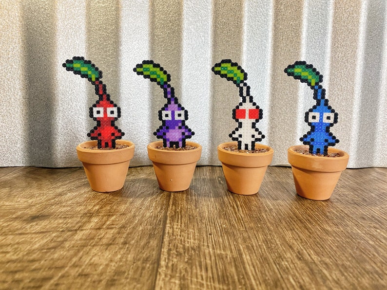Pikmin Potted Plants | Video Game Decor | Desk Plant | Game Room Decor ...