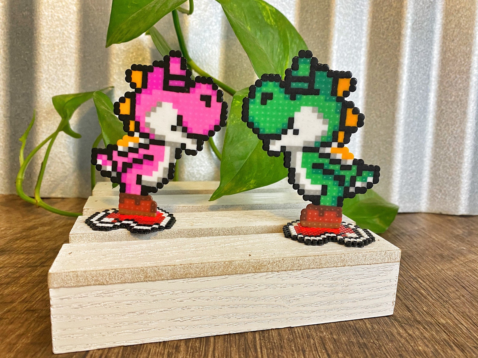 Kissing Yoshi Couple Video Game Decor Valentines 8 Bit Art | Etsy