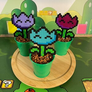 Large Retro Mario Video Game Flowers | Video Game Decor | Desk Plant ...