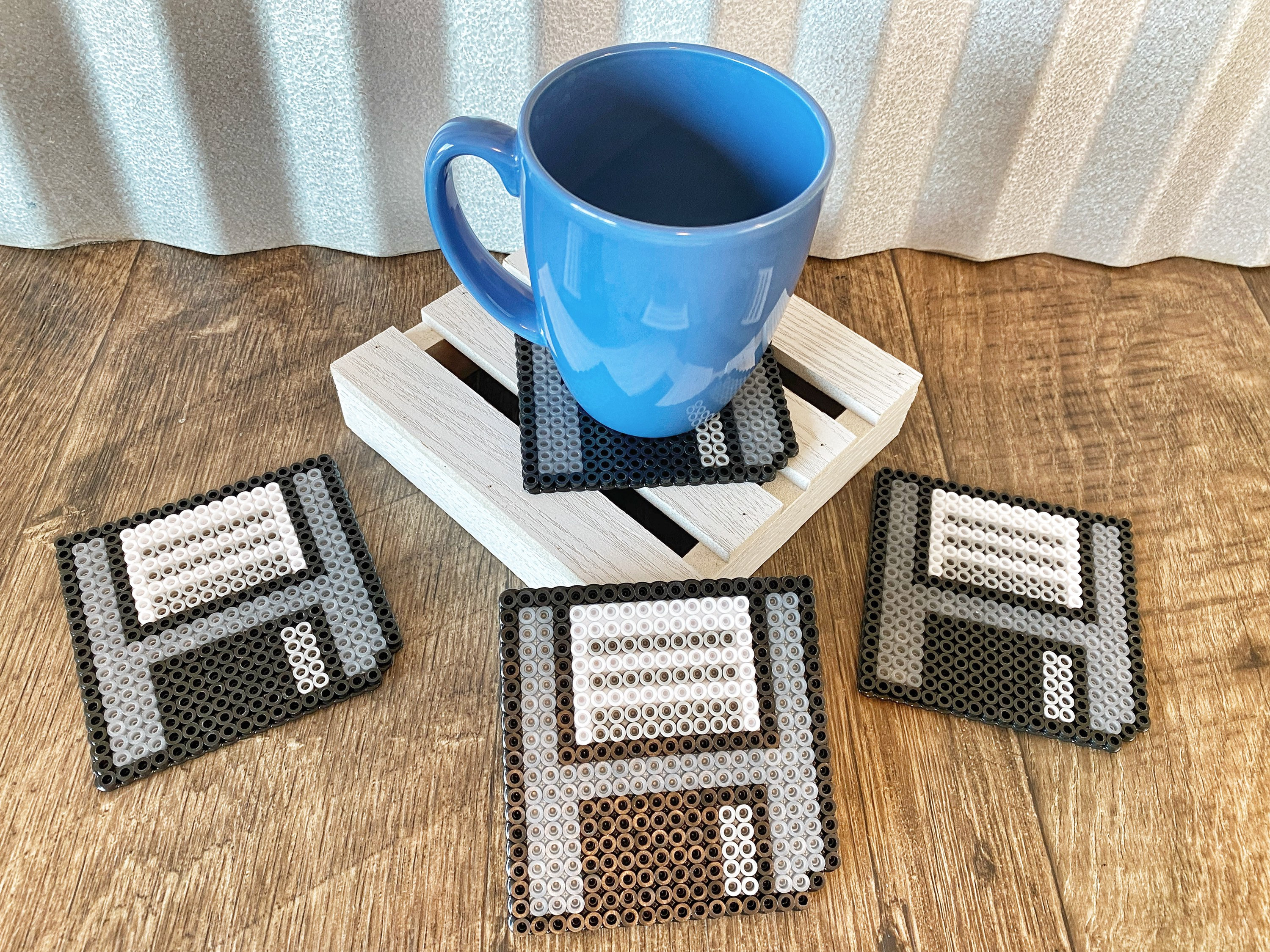 Floppy Disk Coasters: Pixel Art Perler Beads, Retro 8-bit Decor - Etsy